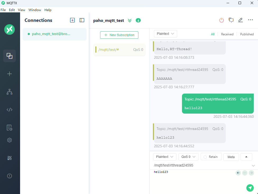 MQTT 示例 | RuiChing